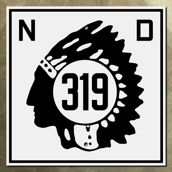 North Dakota Route 319 Highway Marker Road Sign 1931 Native - Etsy