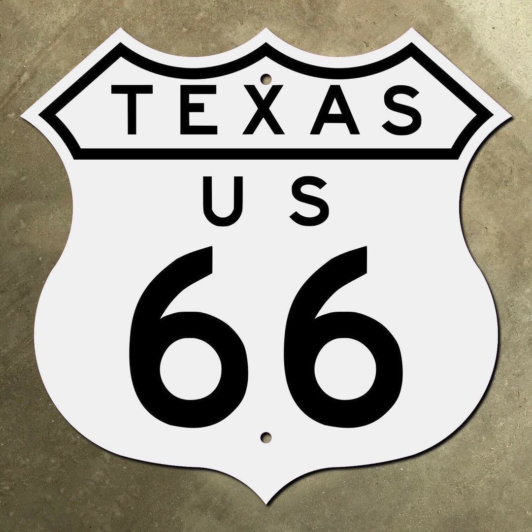 Texas US Route 66 Highway Marker Sign Mother Road Amarillo 1949 - Etsy