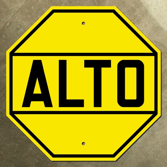 Mexico ALTO Stop Highway Road Sign 1930s - Etsy