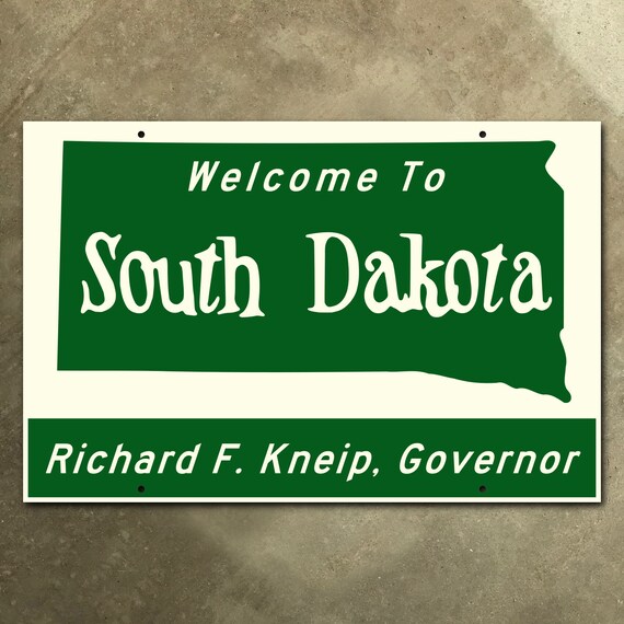 South Dakota State Line Highway Marker Road Sign 1967 Map - Etsy