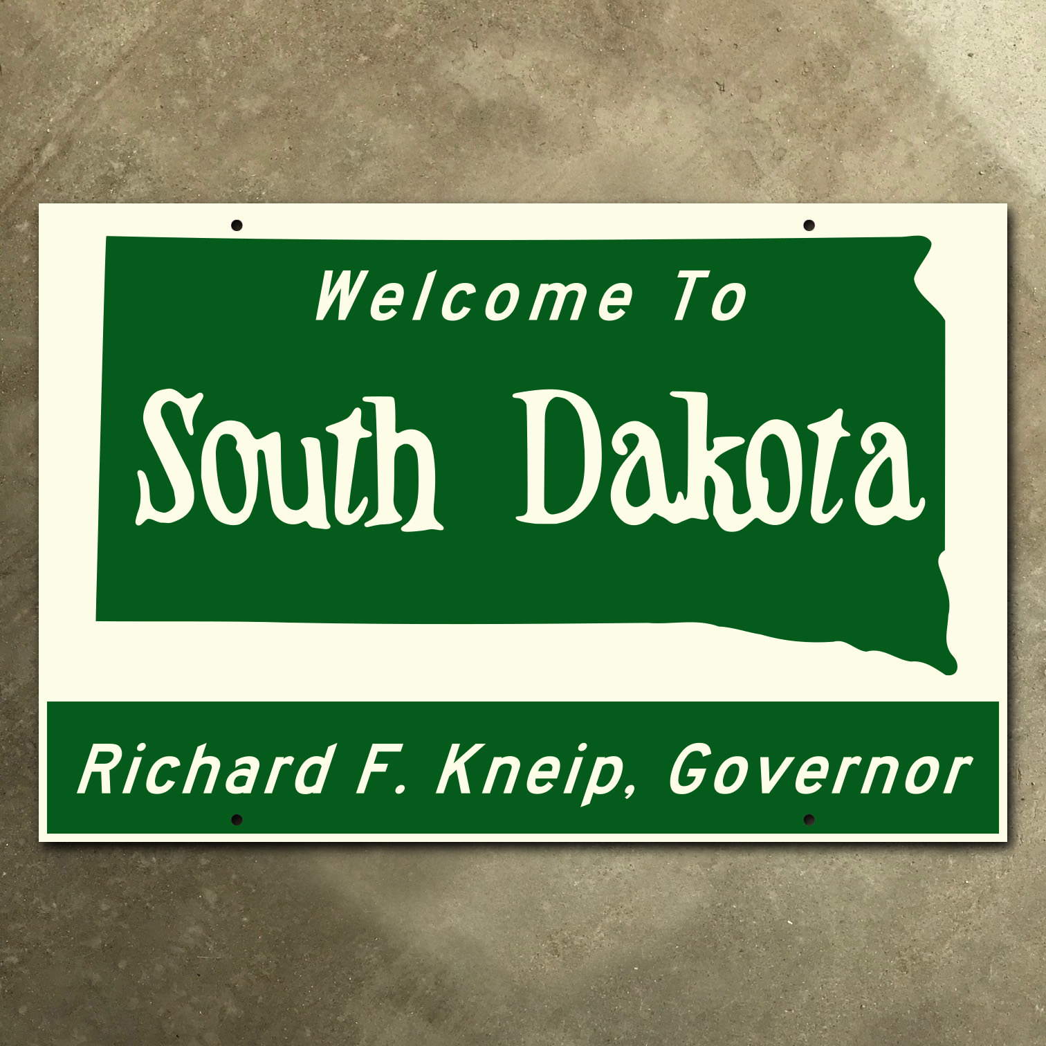 South Dakota state line highway marker road sign 1967 map | Etsy