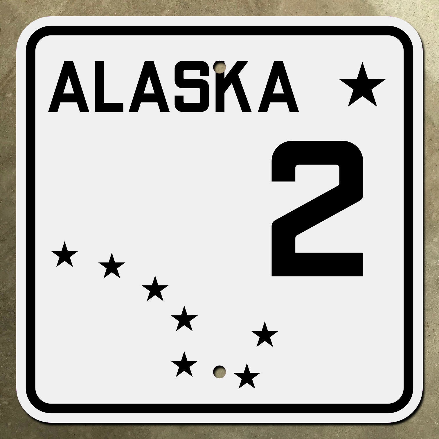 Alaska State Route 2 Highway Marker Road Sign Alcan Fairbanks Delta ...