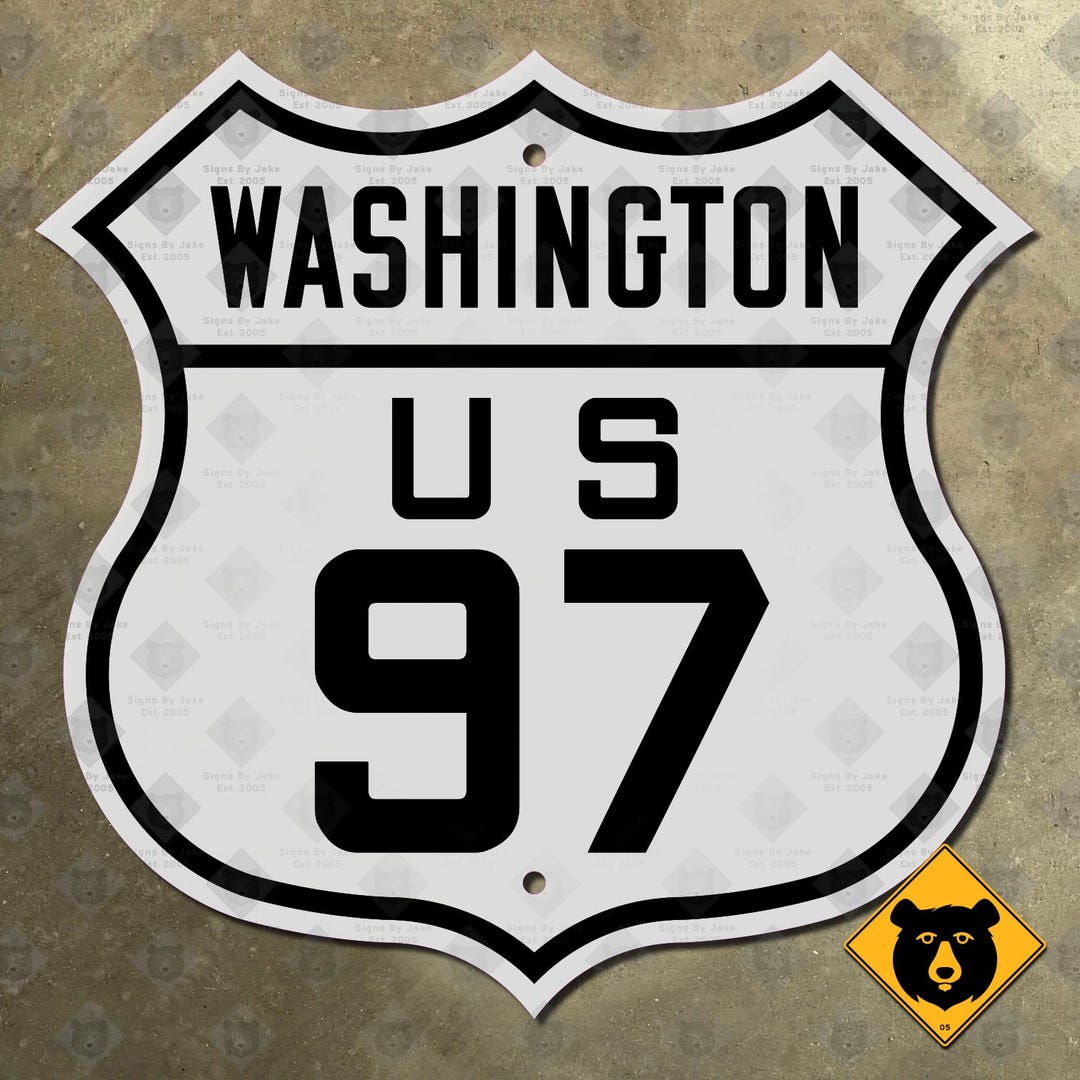 Washington US Highway 97 Marker Route Shield Road Sign 1926 Yakima ...