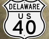 Delaware US Route 40 Highway Marker Road Sign Shield - Etsy