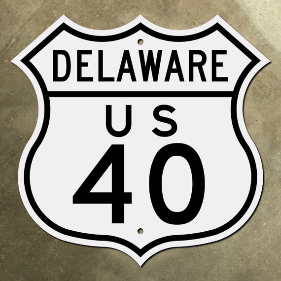 Delaware US Route 40 Highway Marker Road Sign Shield - Etsy