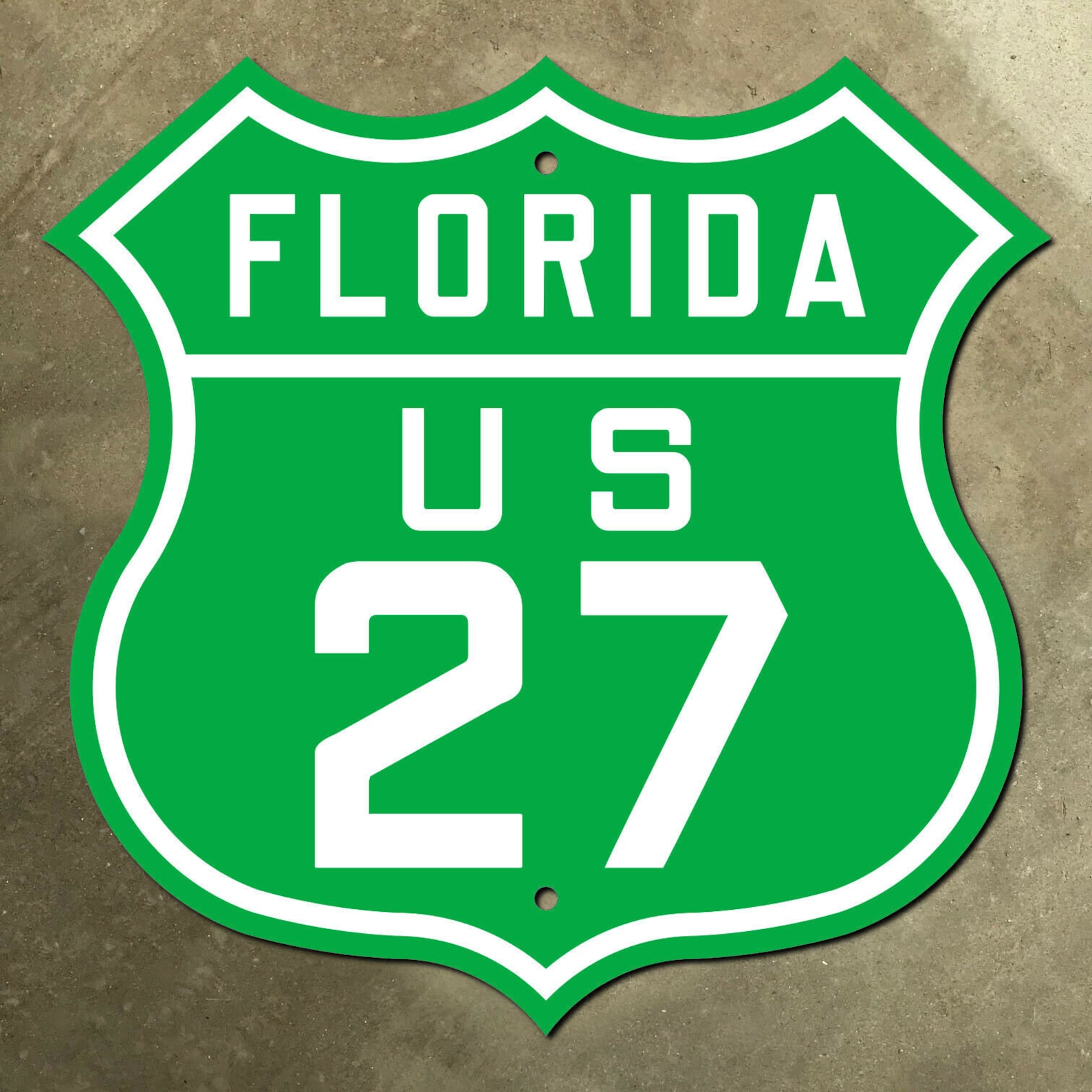 Florida US Route 27 Highway Marker Road Sign Miami Sebring Ocala ...