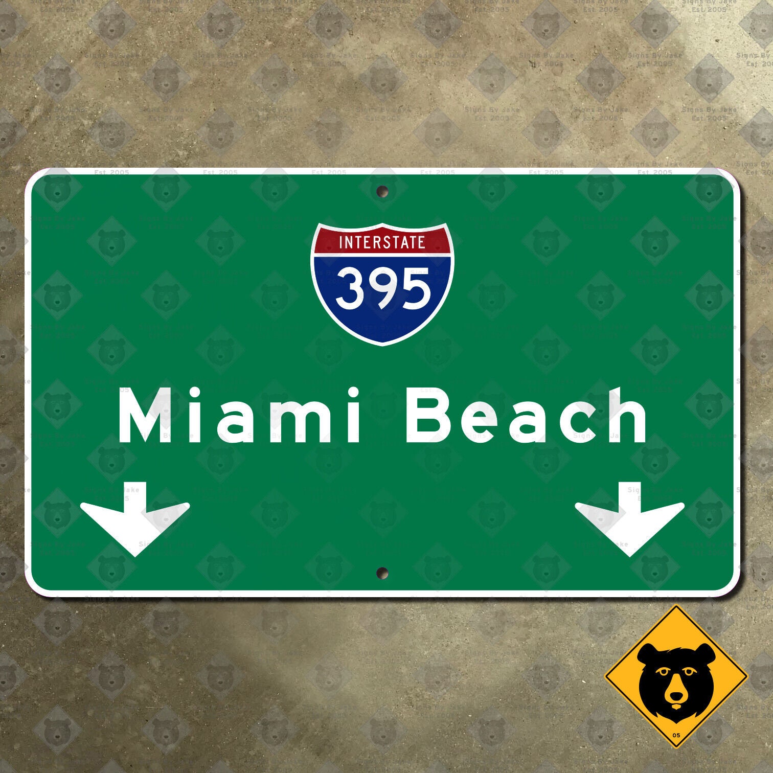 Florida Miami Beach Interstate 395 Overhead Guide Sign Road Marker - Etsy