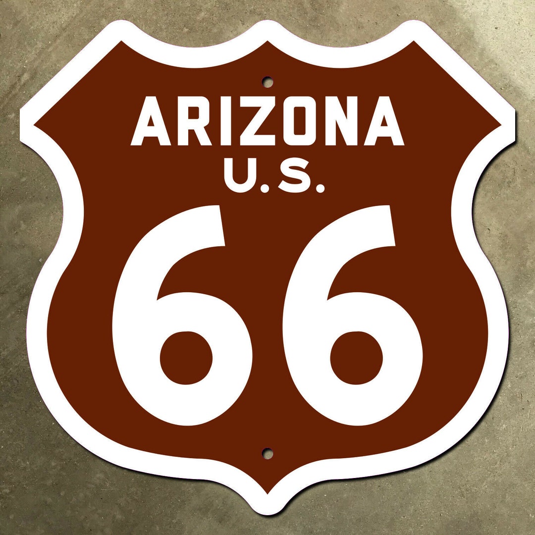 Arizona US Route 66 Highway Marker Sign Mother Road 1957 Brown ...
