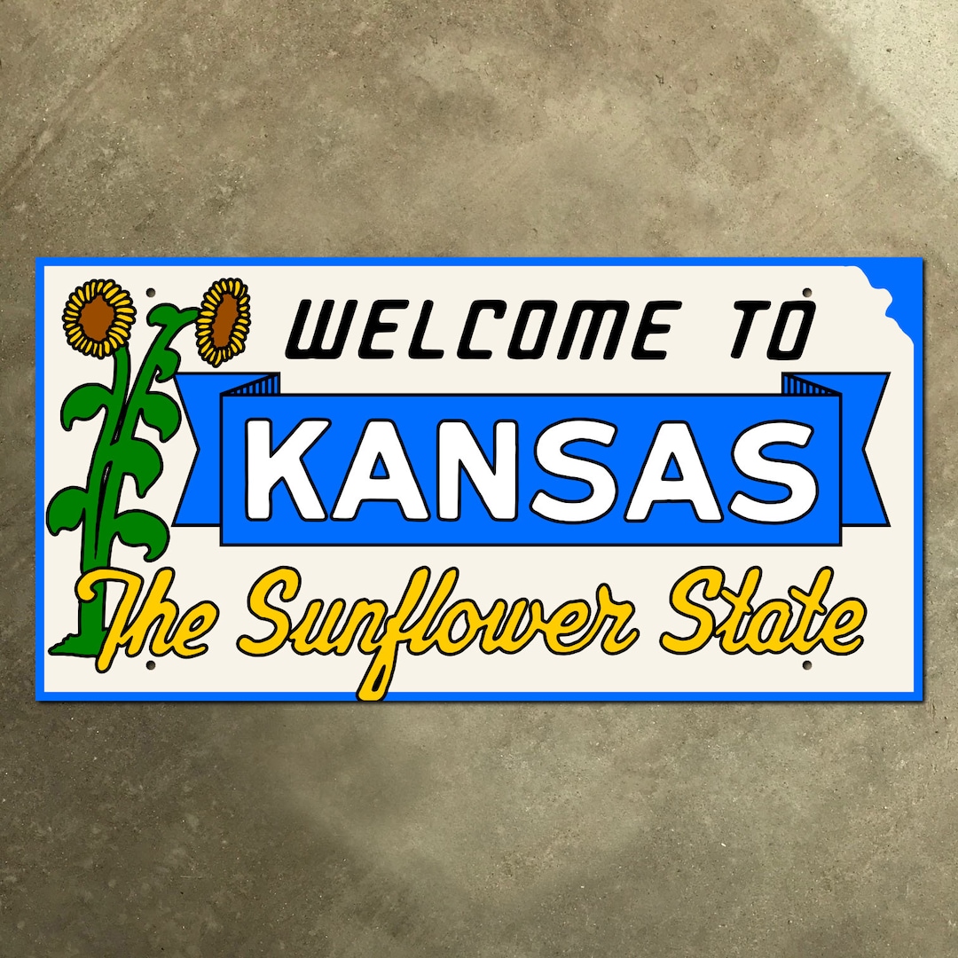 Kansas State Line Highway Marker Road Sign 1957 Sunflower - Etsy
