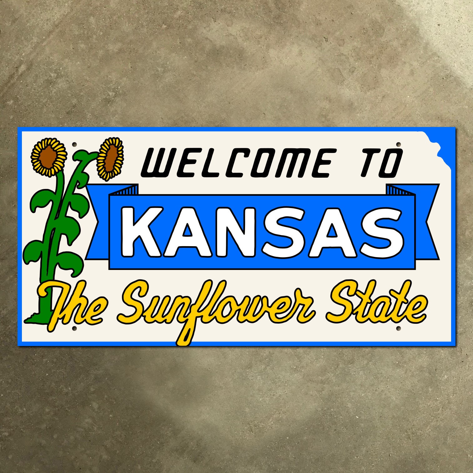 Kansas State Line Highway Marker Road Sign 1957 Sunflower - Etsy UK