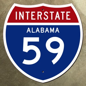 Alabama Interstate Route 59 Highway Marker Road Sign 1957 Birmingham - Etsy