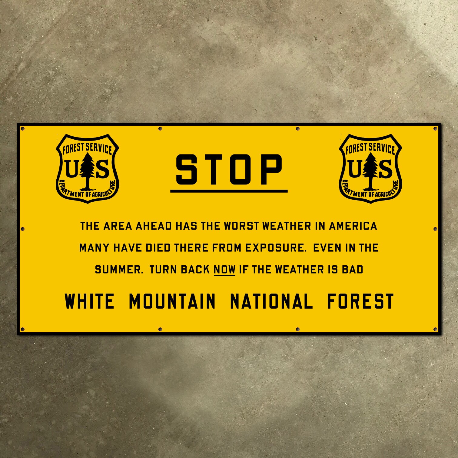 USFS White Mountain National Forest STOP Weather Sign 1920s | Etsy