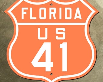 Florida US route 41 highway marker road sign Tamiami Trail | Etsy