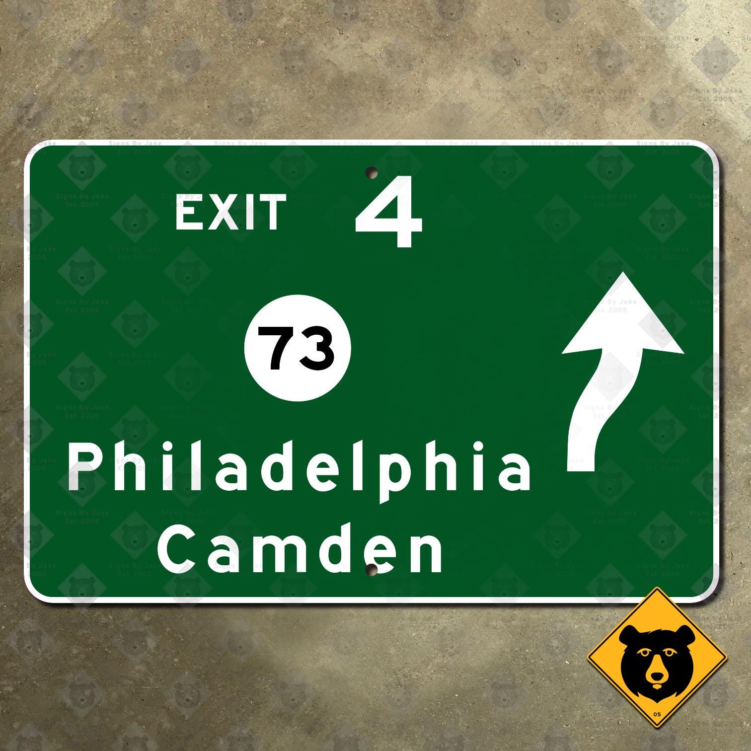 New Jersey Highway Marker Road Sign Exit 4 Camden Arrow Turnpike 1961 ...