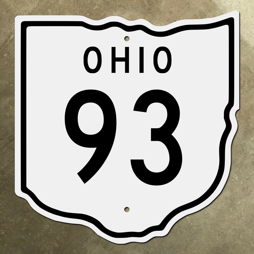Ohio State Route 93 Highway Marker Road Sign Diecut Map Outline - Etsy