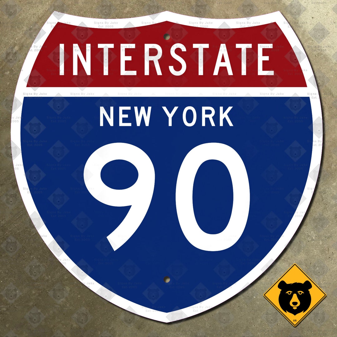 New York Interstate Route 90 Highway Marker Road Sign 1957 Thruway - Etsy