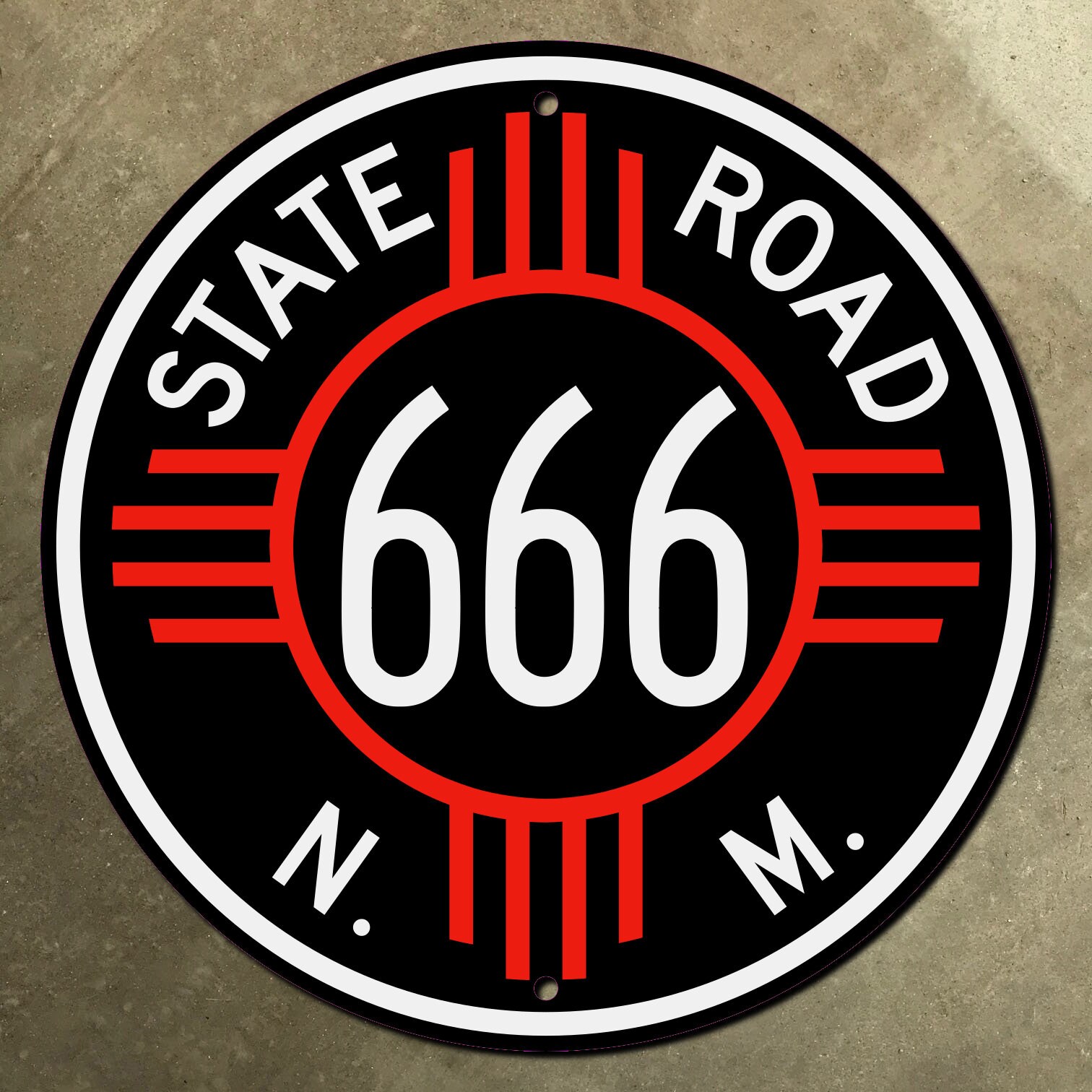 New Mexico Zia State Route 666 Highway Marker Road Sign 1949 Devil - Etsy