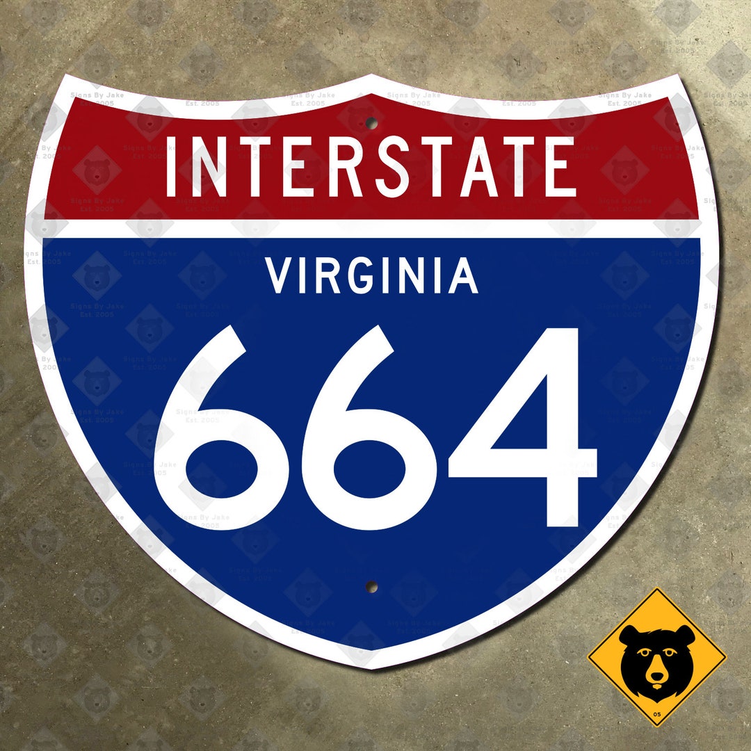 Virginia Interstate 664 Road Sign Highway Marker 1961 Chesapeake ...