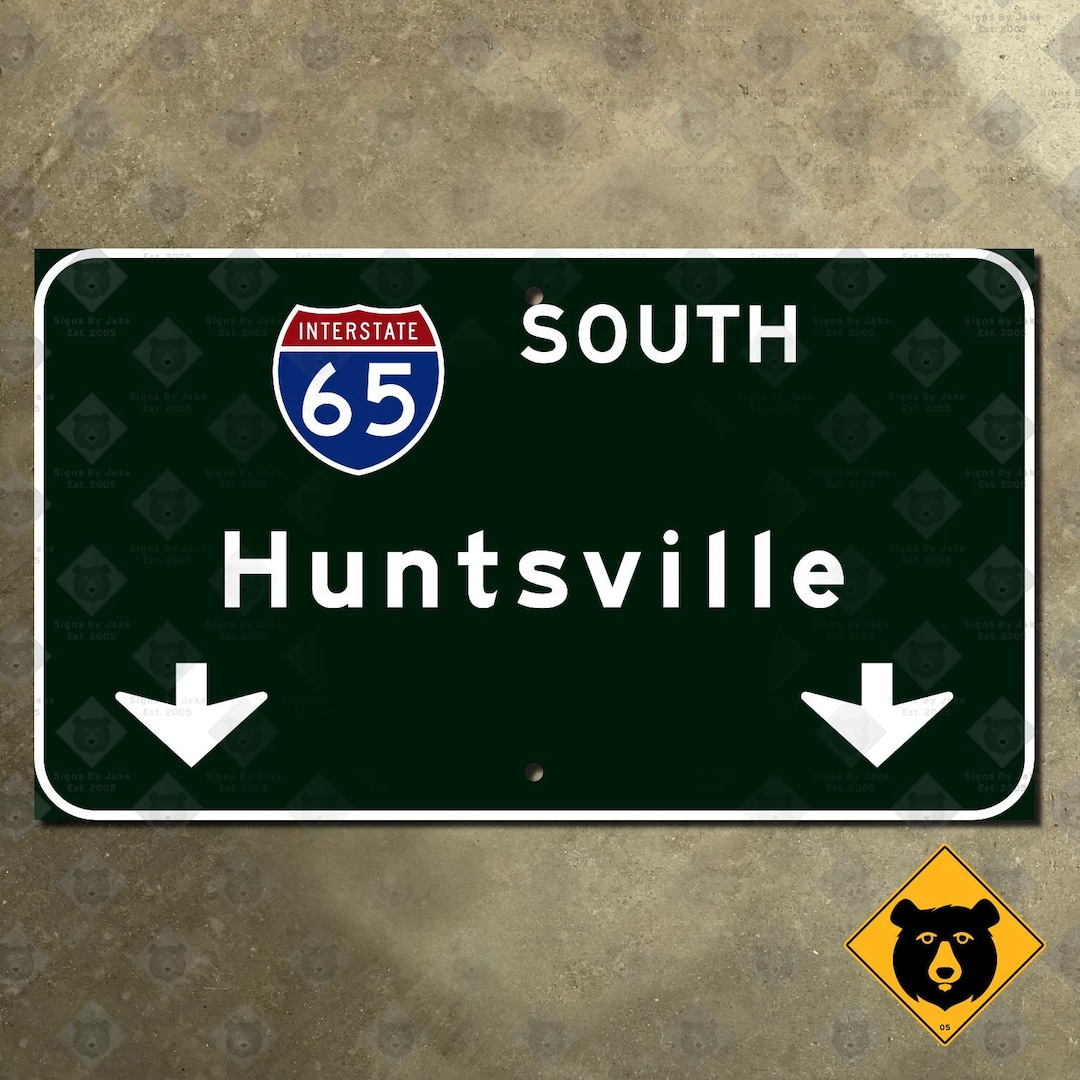 Alabama Interstate 65 Huntsville Birmingham Highway Marker Road Guide ...
