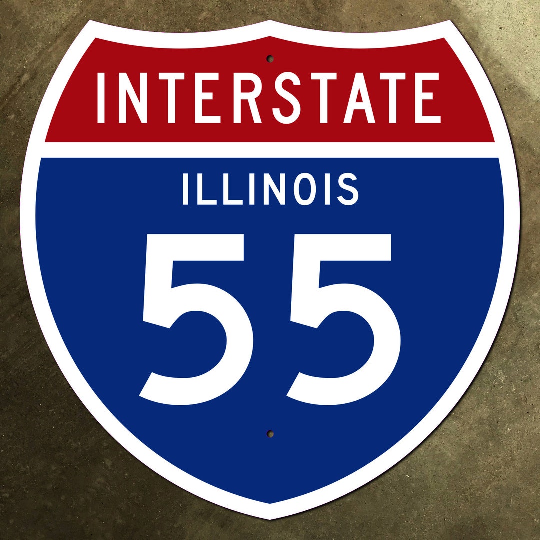 Illinois Interstate Route 55 Highway Marker Road Sign 1957 Chicago ...