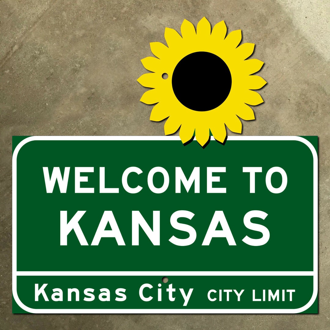 Kansas City State Line City Limit Highway Marker Road Sign 1995 ...