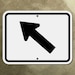 Left or Right 45 Degree ARROW Highway Road Sign Route Marker Auxiliary ...