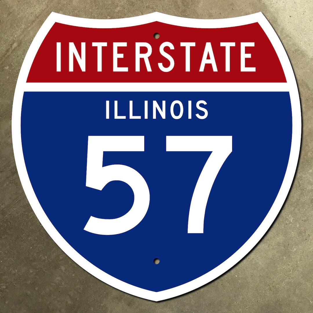 Illinois Interstate Route 57 Highway Marker Road Sign 1957 Chicago - Etsy