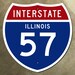 Illinois Interstate Route 57 Highway Marker Road Sign 1957 Chicago - Etsy