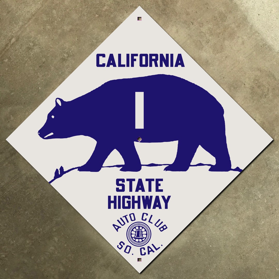 California State Highway 1 ACSC Road Sign Auto Club AAA Diamond 1929 ...