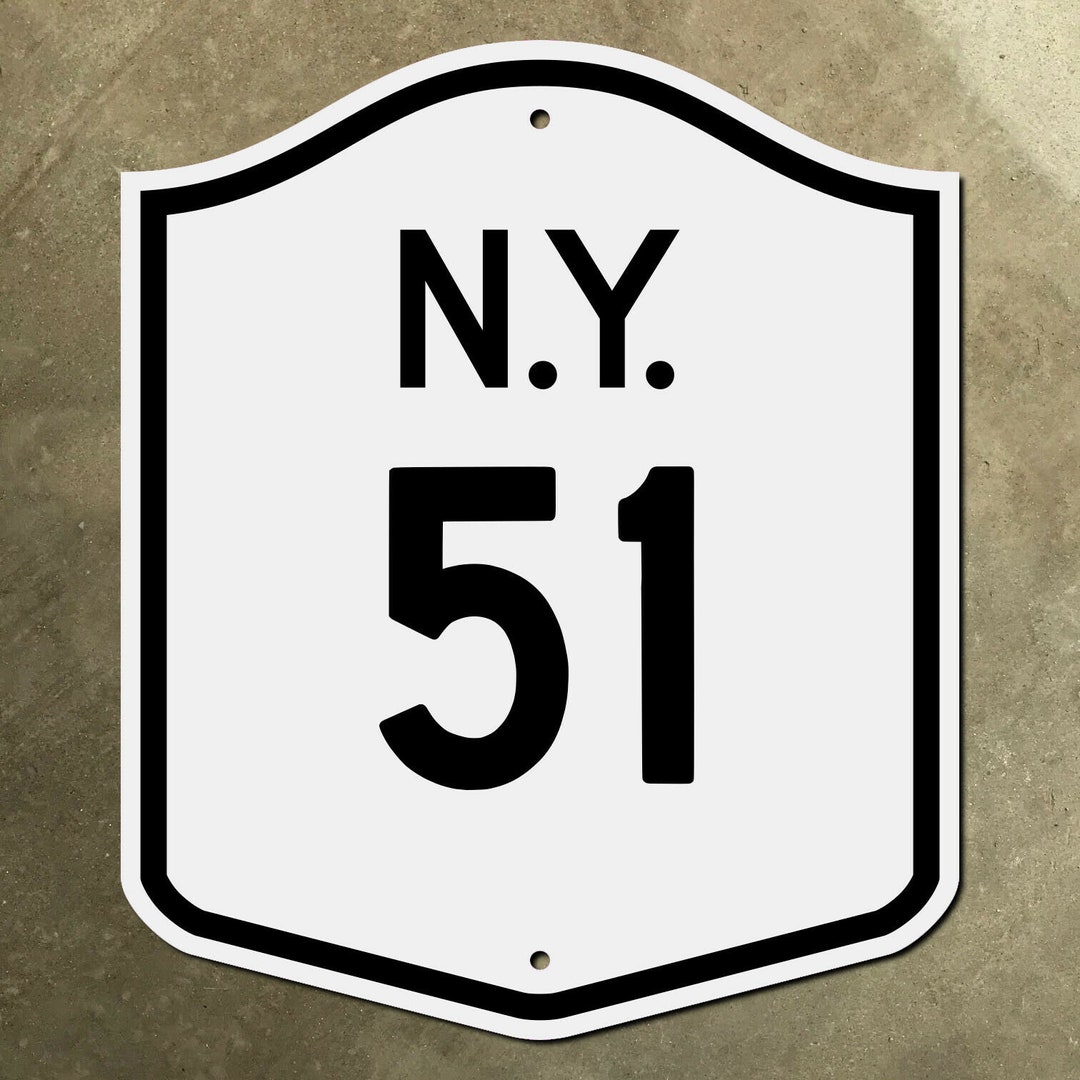 New York State Route 51 Highway Marker Road Sign Shield 1951 Utica ...
