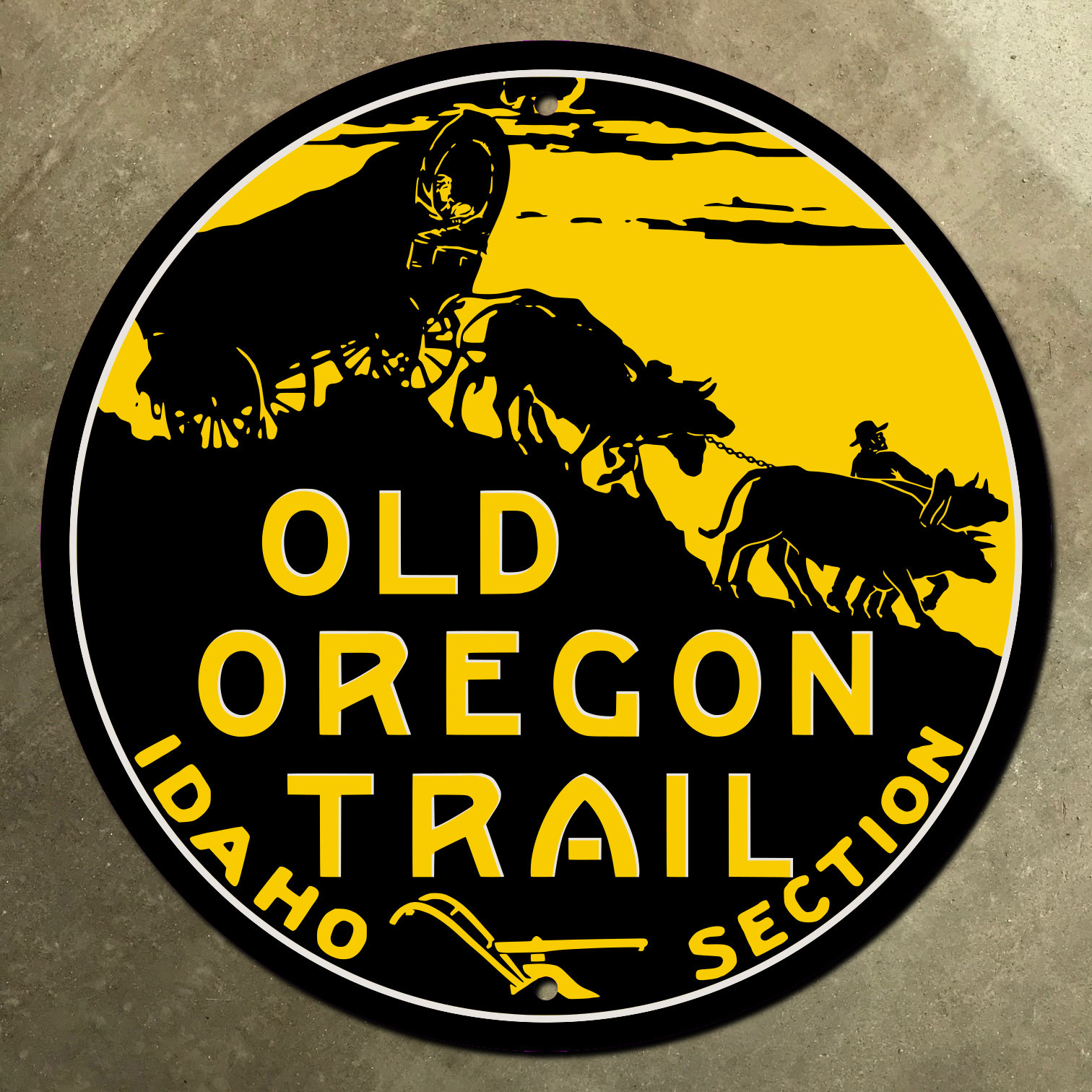 Old Oregon Trail Idaho Section Highway Road Sign 1917 Conestoga Wagon ...