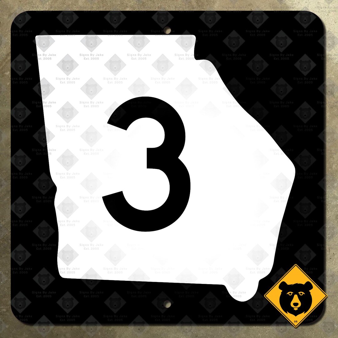 Georgia State Route 3 Highway Marker Road Sign Map 1961 - Etsy