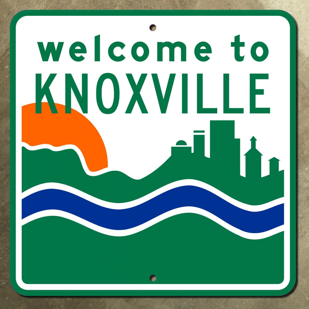 Welcome to Knoxville Tennessee City Limit Sign Sun River Skyline ...