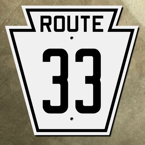 Pennsylvania Route 33 Highway Marker Road Sign Shield 1931 | Etsy