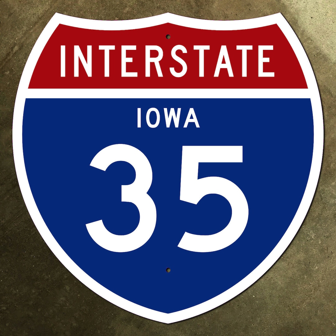 Iowa Interstate Route 35 Highway Marker Road Sign Des Moines - Etsy