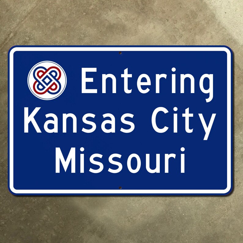 Entering Kansas City Missouri City Line Highway Marker Road Sign 1970s ...