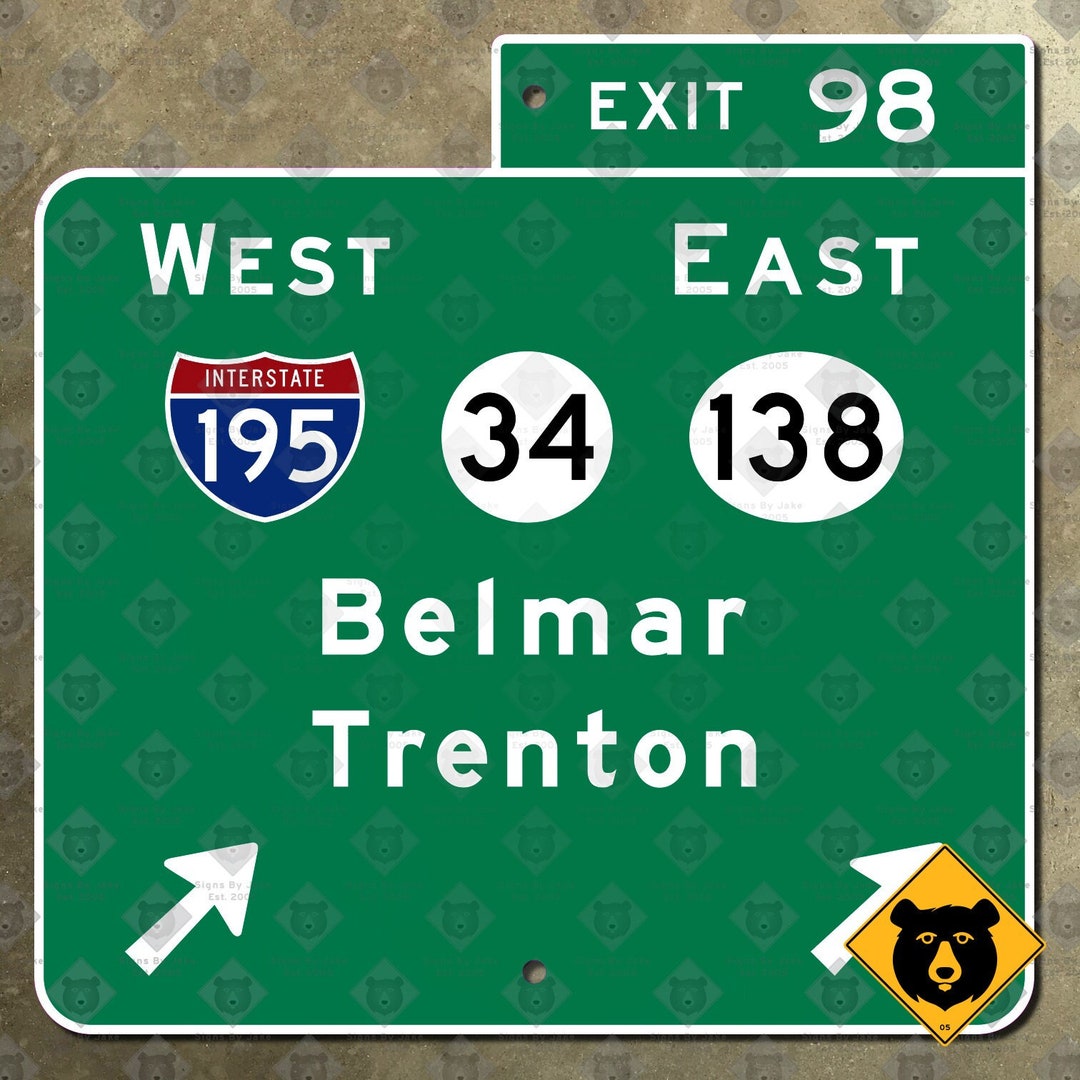 New Jersey Parkway Exit 98 Belmar Trenton Interstate 195 Highway Guide ...