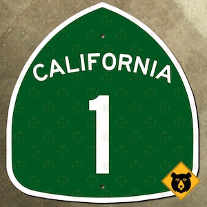 California State Route 1 Highway Marker Road Sign Pacific Coast PCH Big ...