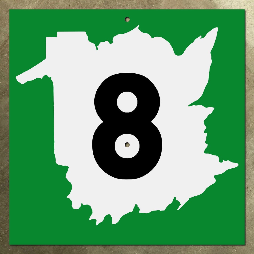 New Brunswick Provincial Highway 8 Route Marker Road Sign Canada 1952 ...
