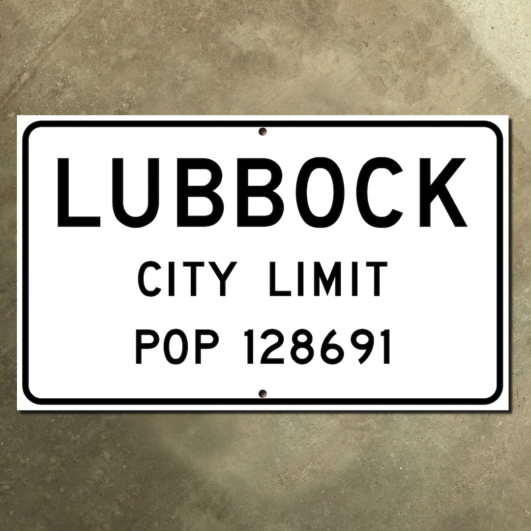 Texas Lubbock Hub City Limits Highway Road Sign Marker South Plains ...