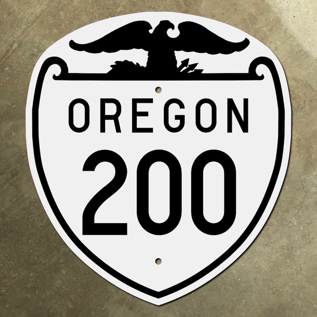 Oregon Route 200 Highway Marker Road Sign Shield Eagle Monroe ...