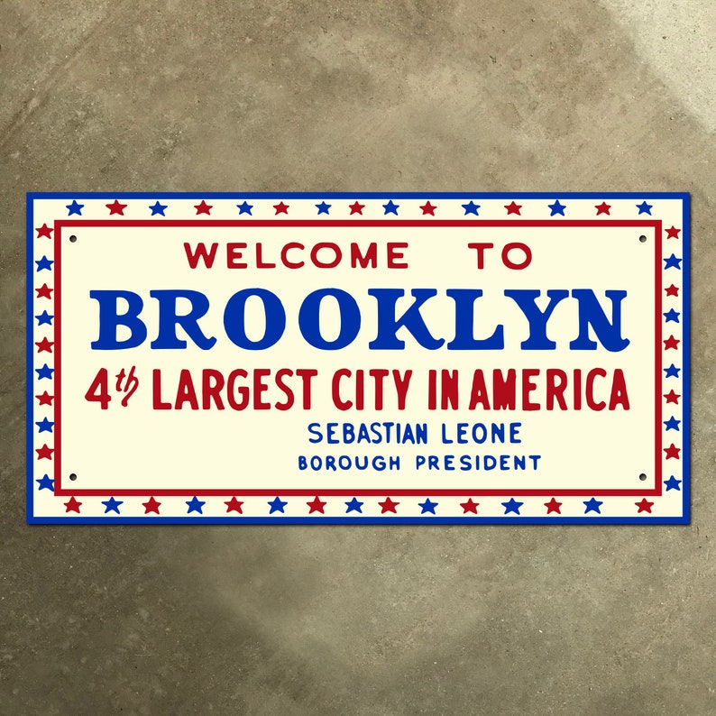 Brooklyn New York City Limit Highway Marker Road Sign 1976 Bicentennial ...