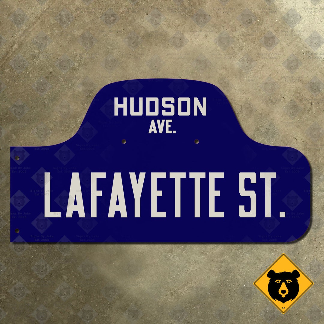 New York Brooklyn Lafayette Street Hudson Avenue Humpback Road Sign - Etsy