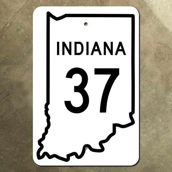 Indiana State Route 37 Highway Marker Road Sign 1955 12x18 Map - Etsy UK