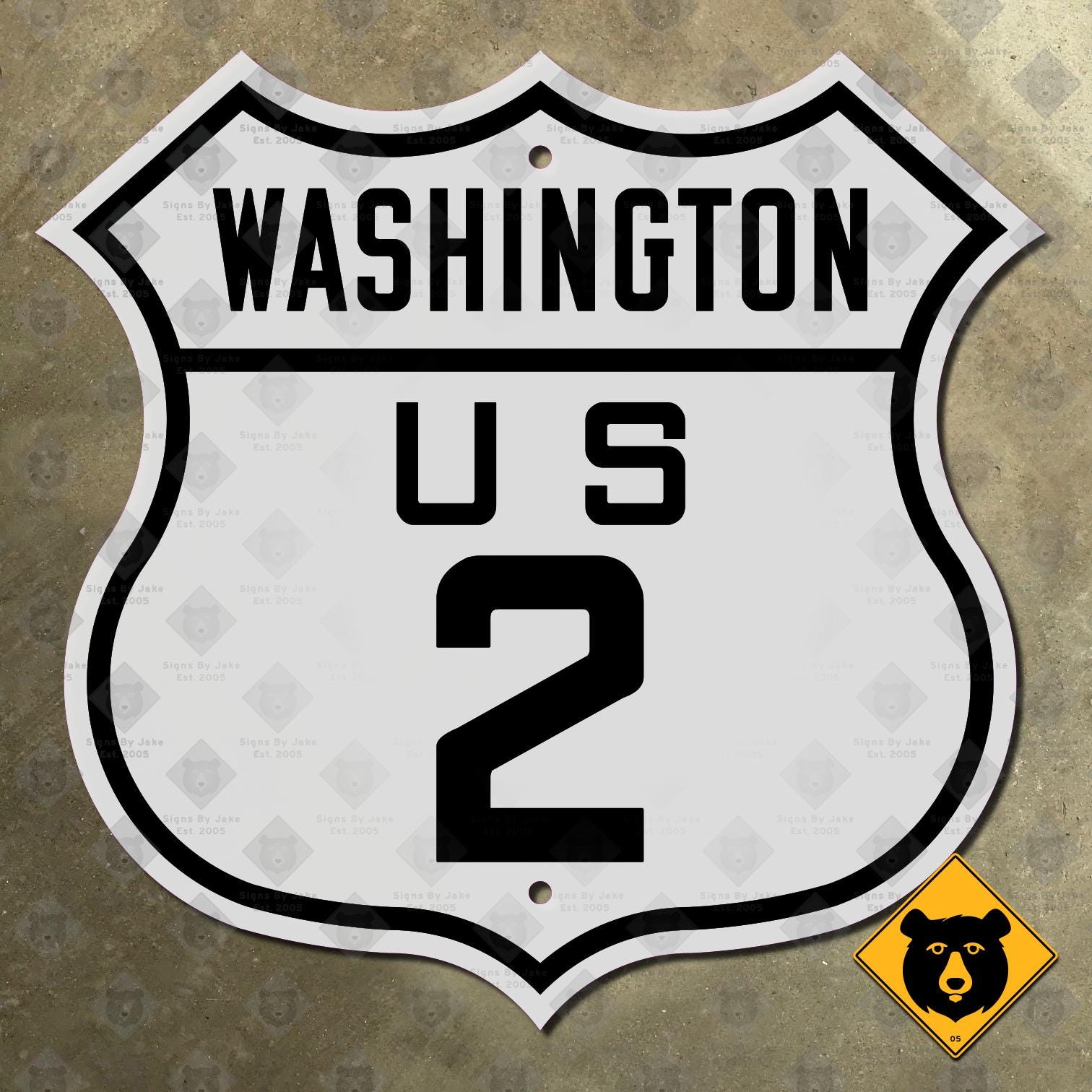 Washington US Highway 2 Marker Route Shield Road Sign 1926 Spokane ...