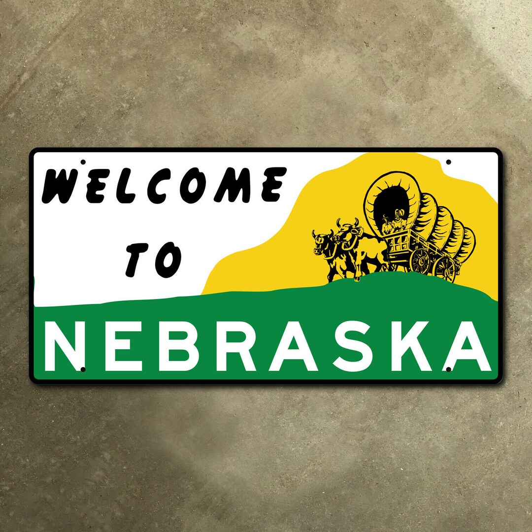 Nebraska State Line Highway Marker Road Sign 1971 Conestoga Wagon - Etsy