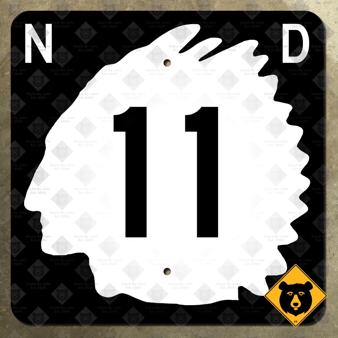 North Dakota Route 11 Highway Marker Road Sign Shield 1961 Chief - Etsy
