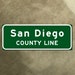 San Diego California County Line Highway Road Sign Green Freeway 1959 ...