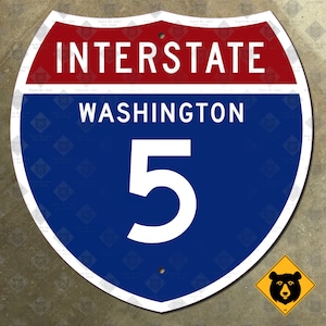 Washington Interstate Route 5 Highway Marker Road Sign Seattle 1957 - Etsy