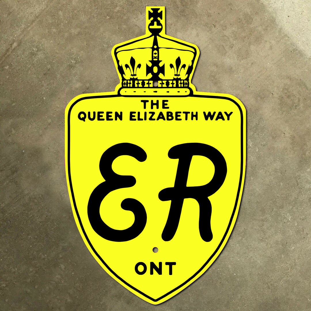 Ontario Queen Elizabeth Way Highway Route Marker Road Sign Canada 1942 ...